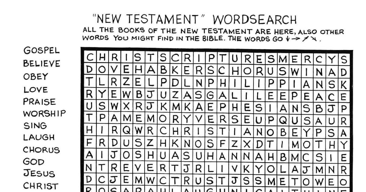 Books of the Bible crossword - New Testament